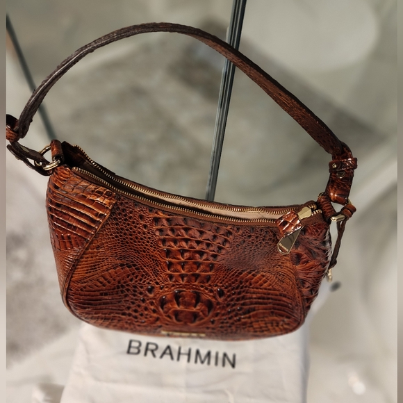 Brahmin | Bags | Brahmin Purse Like New Brown And Gold | Poshmark
